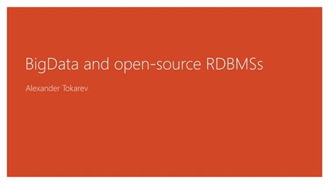 Relational Databases For Bigdata Ppt