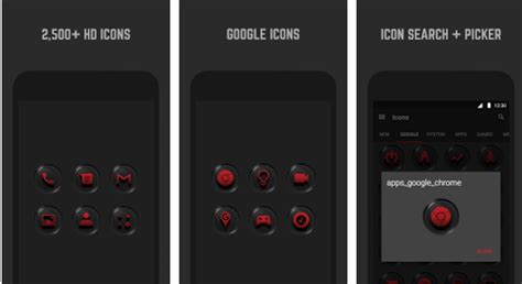 3d Black And Red Icon Pack Mod Apk Android Free Download