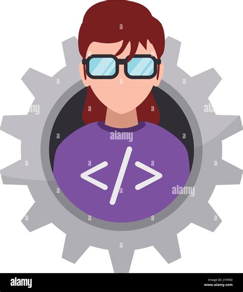 Programmer Woman Faceless Glasses Stock Vector Image And Art Alamy