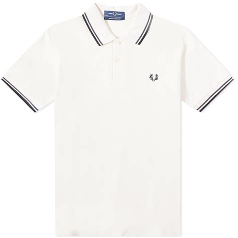 Fred Perry Twin Tipped Polo Ecru Dark Graphite And Black End Us