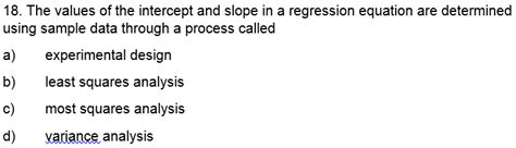 Solved 17 A Simple Regression Analysis Produced The