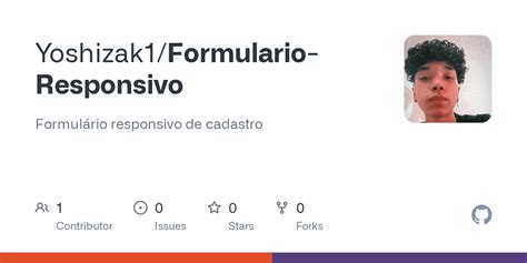 Github Yoshizak Formulario Responsivo Formul Rio Responsivo De Cadastro