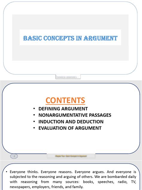 lecture note basic concepts in argument pdf argument deductive