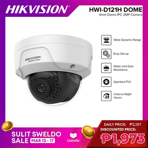 Hikvision Cctv Camera Hwi D121h Dome 2 8mm Ipc 2mp Lazada Ph