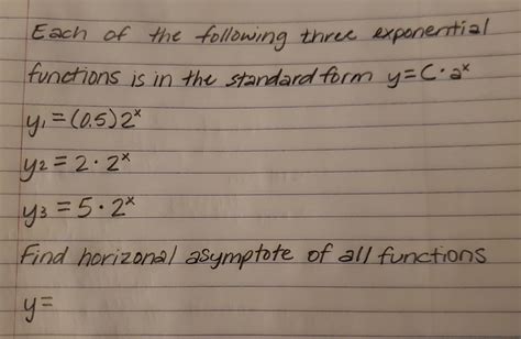 Solved Each Of The Following Three Exponentialfunctions Is