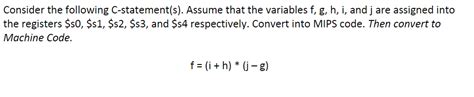 Solved Consider The Following C Statements Assume That
