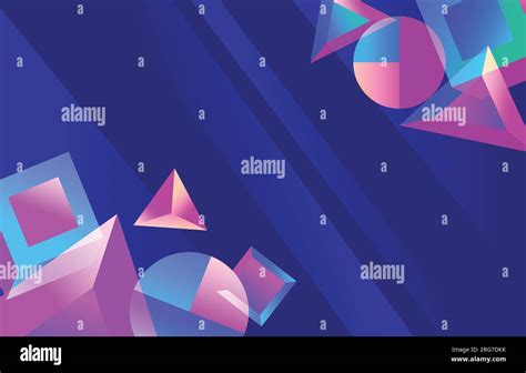 Vivid Color Geometic Shapes Overlapping Background Design Stock Vector