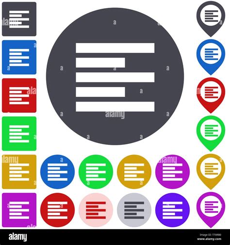 Left Align Icon Button Symbol Set Stock Vector Image Art Alamy