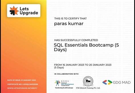 Hey Everyone I Am Excited To Share That I Have Completed The Sql Essentials Bootcamp 5 Days