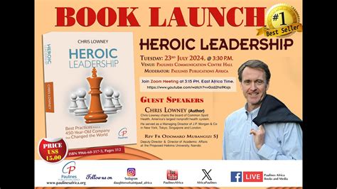 Book Launch Heroic Leadership By Chris Lowney Youtube