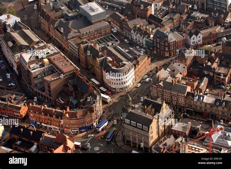 An Aerial View Of Wolverhampton City Centre At Junction Of Lichfield