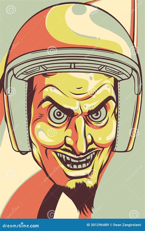 Vector Illustration Of Devil Head With Helmet Stock Vector