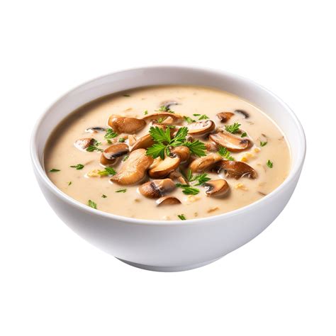 Delicious Cream Bowl Of Mushroom Soup Created With Generative Ai