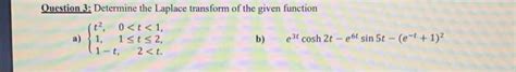 Solved Question Determine The Laplace Transform Of The Chegg