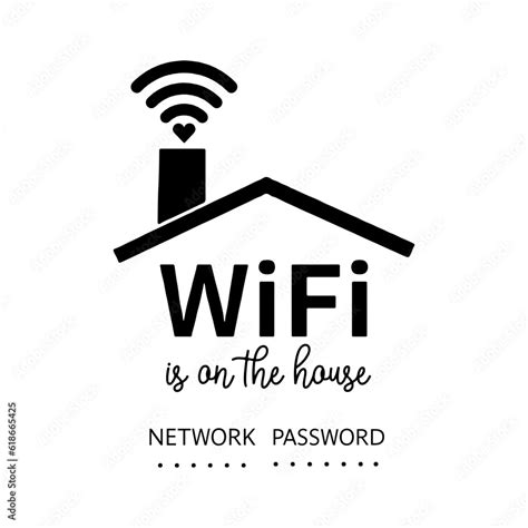 Wifi Password Sign Svg Guest Room Sign Home Sign Svg Editable Wifi