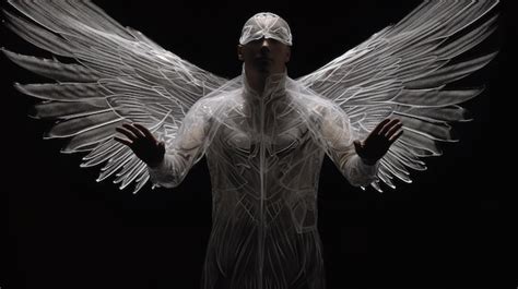 Premium Ai Image Divine Wings A Majestic Angel In Futuristic Armor