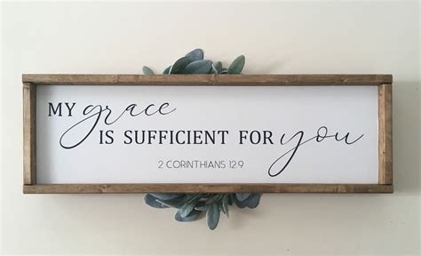 My Grace Is Sufficient Sign 2 Corinthians 129 Scripture Art Living