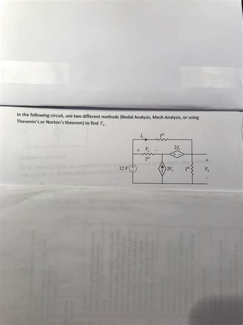 Answered In The Following Circuit Use Two Different Methods Nodal