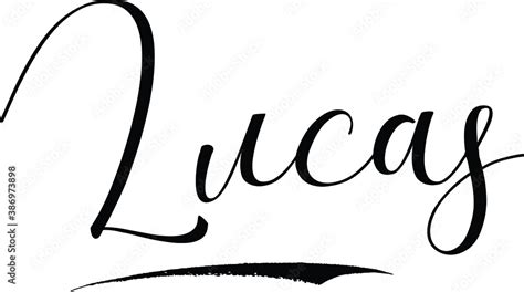 Lucas Male Name Cursive Calligraphy On White Background Stock Vector Adobe Stock Lucas Male Name Cursive Calligraphy On White Background Stock Vector Adobe Stock