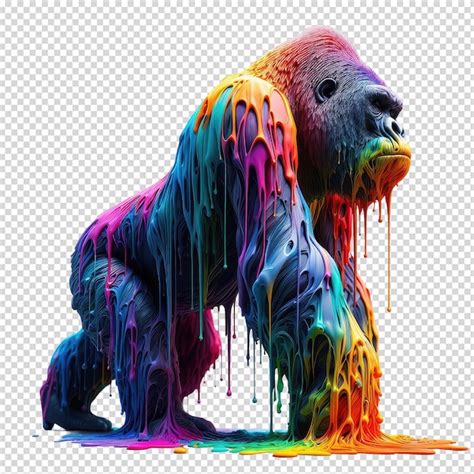 Premium Psd A Picture Of A Gorilla That Is Colored And Colored With