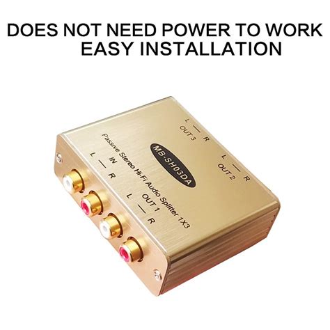 2020 Audio Splitter 1 In 3 Out Stereo Audio Distributor 1x3 Rca