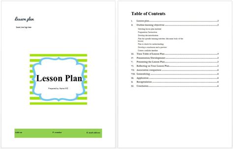 20 Microsoft Word Lesson Plan Template Simple Template Design