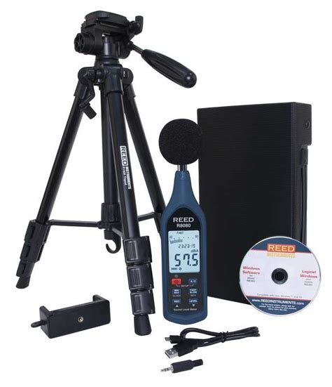 reed r8080 kit2 data logging sound meter with tripod kit