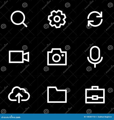 Set Of Icons For Simple Flat Style Ui Design Stock Vector