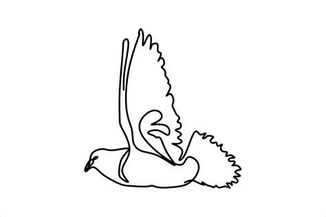 Continuous Line Drawing Of Bird Flapping Wings Illustration 24530804