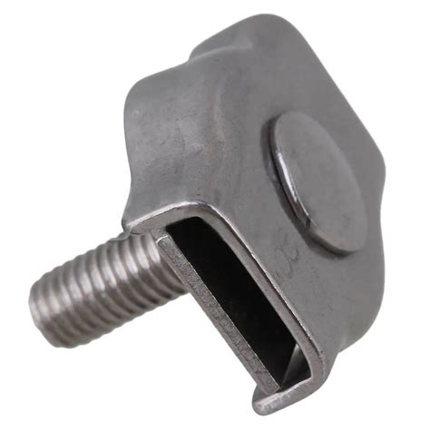 M10 Silver 304 Stainless Steel 1 Post Cable Clamps Simplex Wire Rope