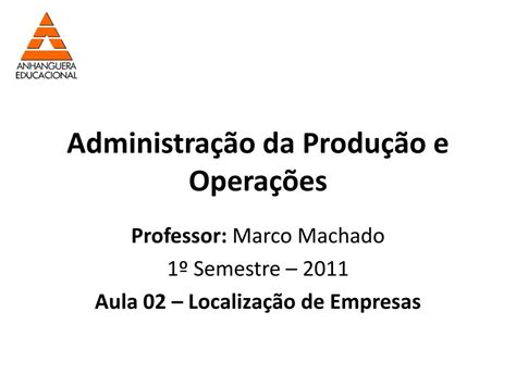 PPT Administração da Produção e Operações PowerPoint Presentation
