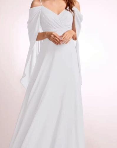 JJ S House Wedding Dress Spaghetti Strap V Neck Ivory Size 14