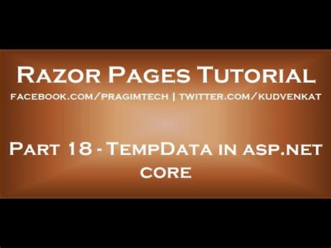 TempData in ASP NET Core - YouTube