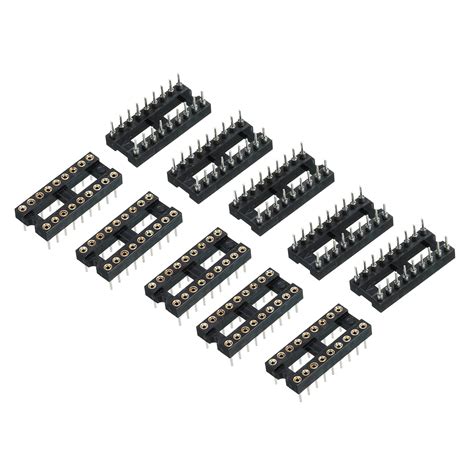 Uxcell Dip Ic Chip Socket Adapter Round Pin 18p 2 54mm Pitch Ic Socket