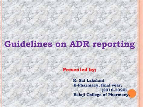 Guidelines On Adr Reporting Pptx