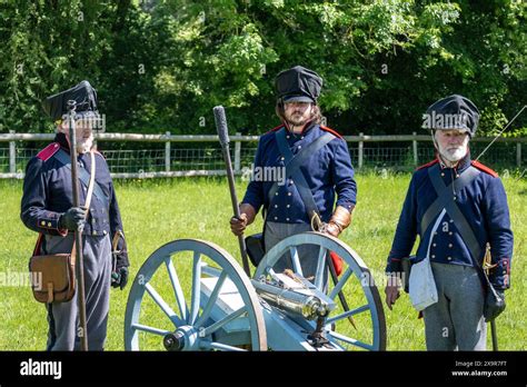 Chalfont Uk 2 June 2024 Prussian Artillery Re Enactors Take Part In