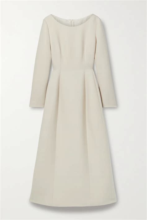 The Row Lilibet Wool And Silk Blend Crepe Midi Dress Midi Dress