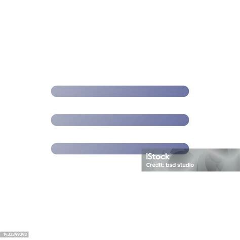 hamburger menu button pixel perfect flat gradient color ui icon stock