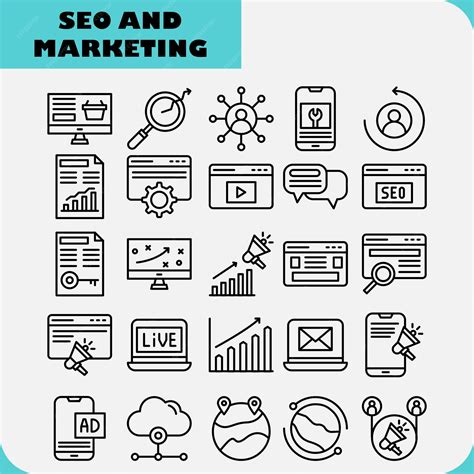 Premium Vector Seo And Marketing Vector Black Line Icon Pack Can Be