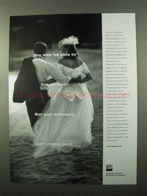 1999 Tiaa Cref Investments Ad Be Able To Live On Love Cg01