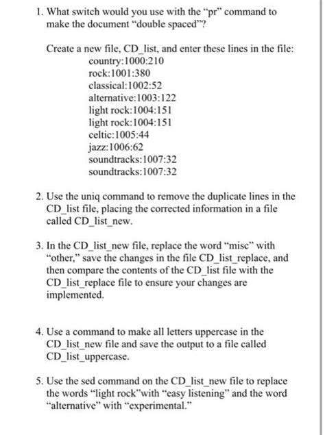 Solved 1 What Switch Would You Use With The Pr Command To