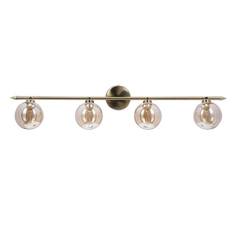 Rodia Lampa Sufitowa Listwa Patynowy 4x40w G9 Klosz Bursztynowy LEDisON Pl
