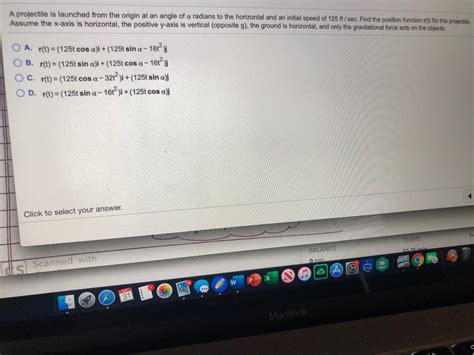 Solved A Projectile Is Launched From The Origin At An Angle