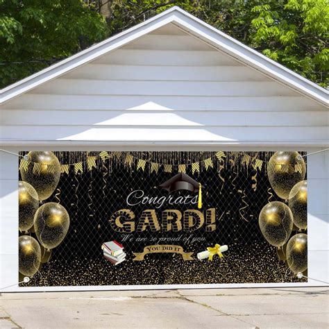 6x8ft Congrates Graduate Garage Door Decoration Class Of 2024 Graduate Black Gold 6x8ft Congrates Graduate Garage Door Decoration Class Of 2024 Graduate Black Gold