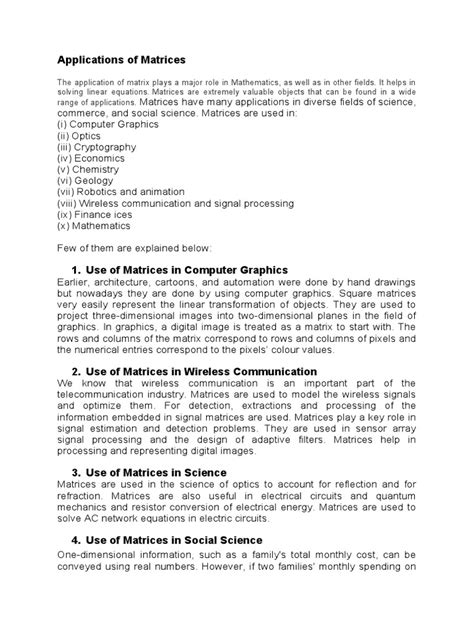Math 1 Pdf Matrix Mathematics Determinant
