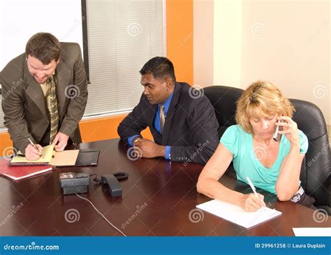 Business Meeting With Cell Phone Distraction Royalty Free Stock Photos Image 29961258