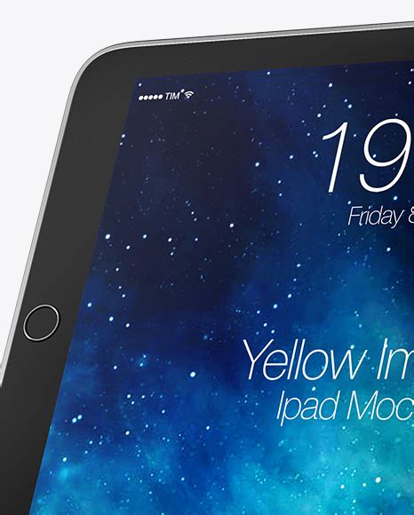 Horizontal IPad Mockup Half Side View On Yellow Images Object Mockups