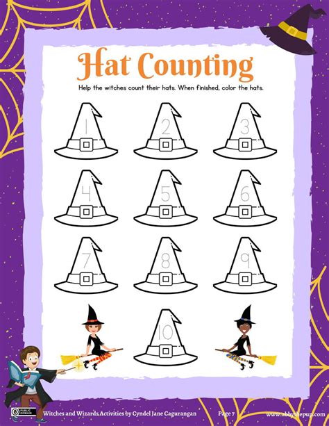 Witch Hats Counting Worksheet Free Printable Worksheets