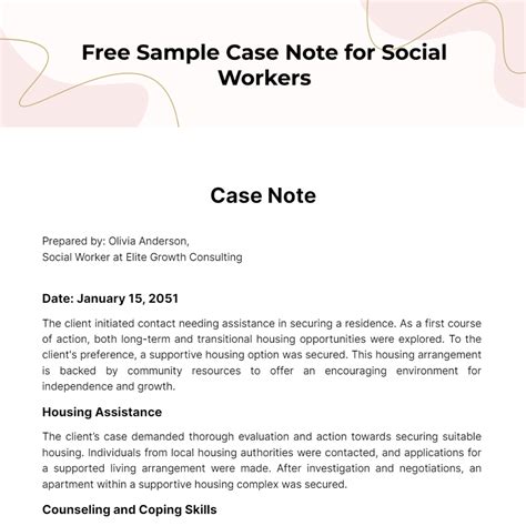 Free Case Note Templates And Examples Edit Online And Download
