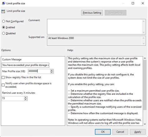 Disk Space Utilization User Profile Size Too Large Server Fault